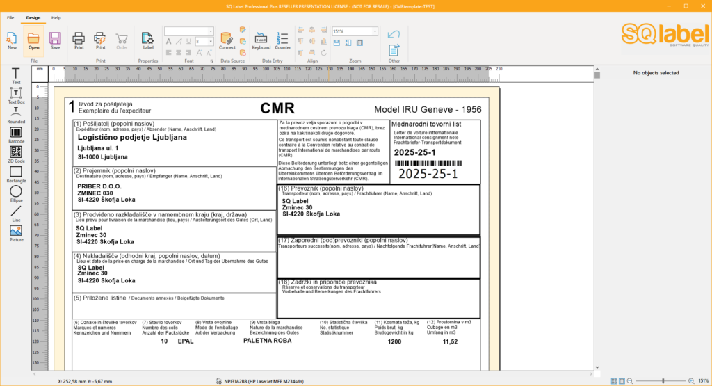 CMR Document Printing Software - Print CMR Documents for Transport ...